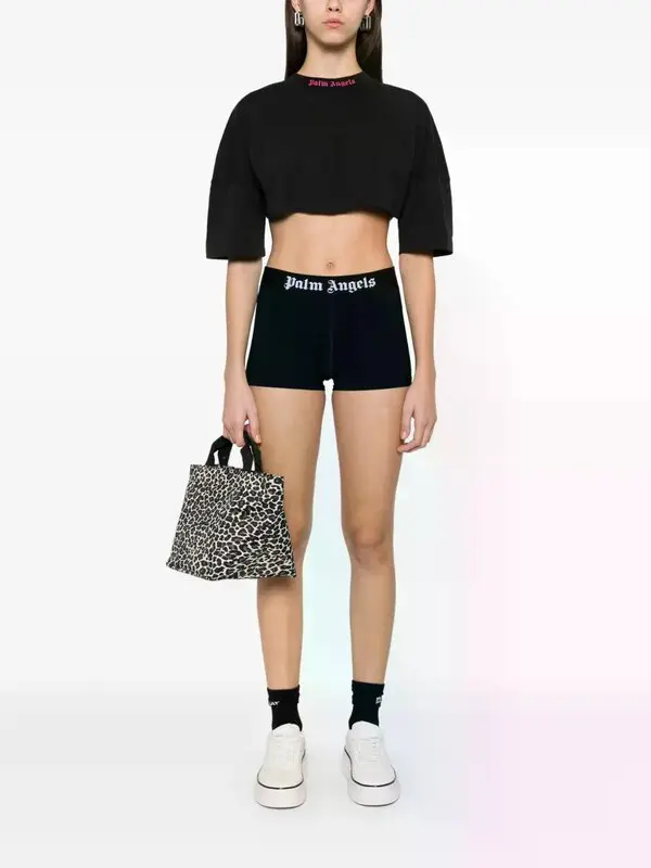 Palm Angels Logo-print Cropped T-shirt