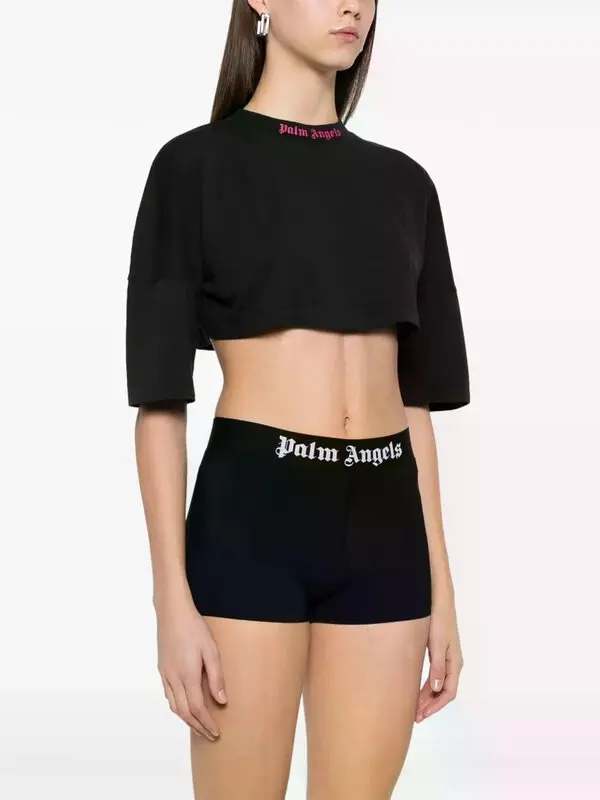 Palm Angels Logo-print Cropped T-shirt