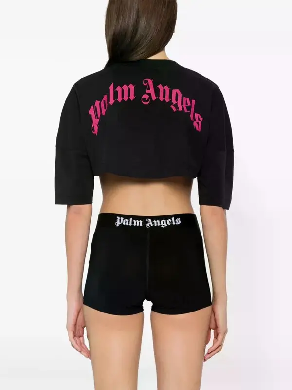 Palm Angels Logo-print Cropped T-shirt