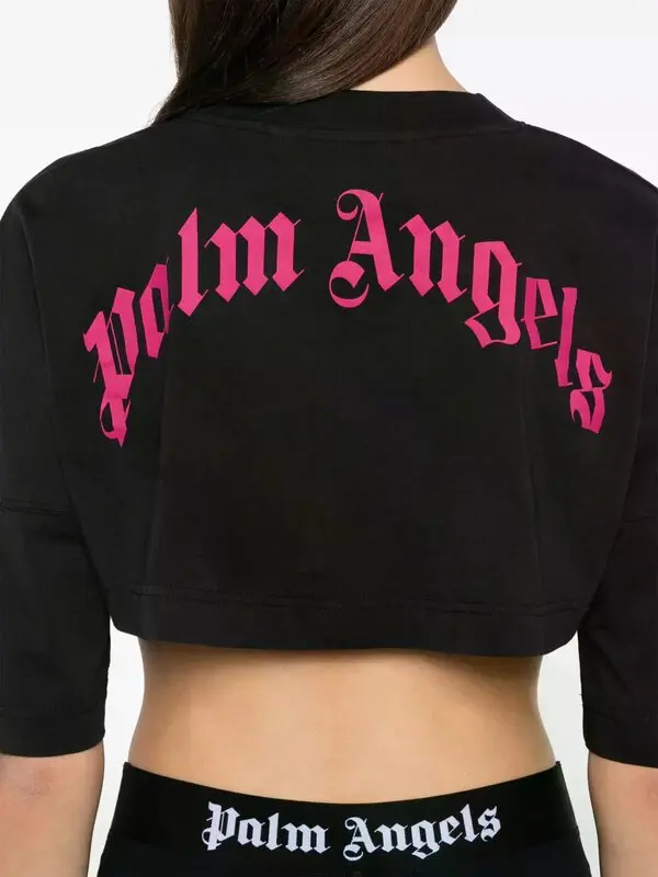 Palm Angels Logo-print Cropped T-shirt