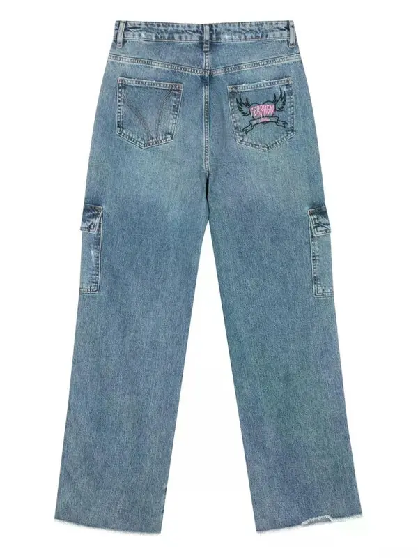CHIARA FERRAGNI Logo Embroidered Straight Jeans