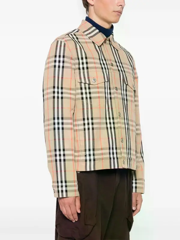 Burberry Checked Cotton Canvas Jacket