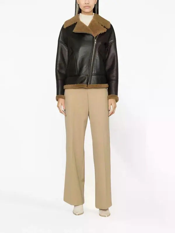 YVES SALOMON Zip-up Shearling Leather Jacket