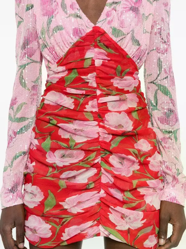 ROTATE BY BIRGER CHRISTENSEN Floral-print Sequined Mini Dress
