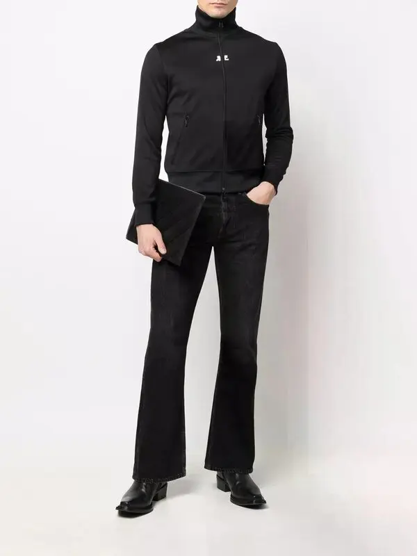 COURREGES Logo-print Roll Neck Jumper