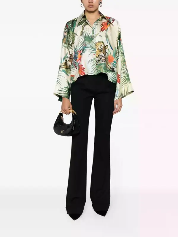 Roberto Cavalli Graphic-print Silk Shirt