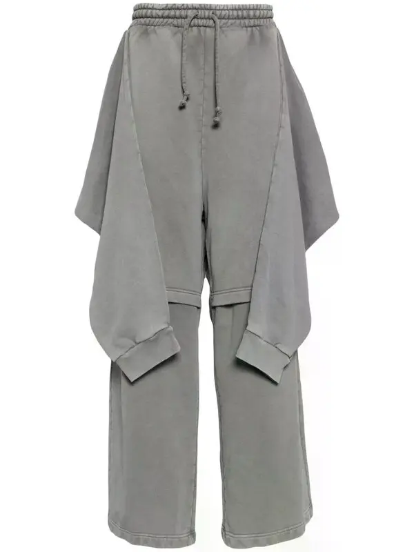 ALAINPAUL Layered Cotton Track Pants - Grey