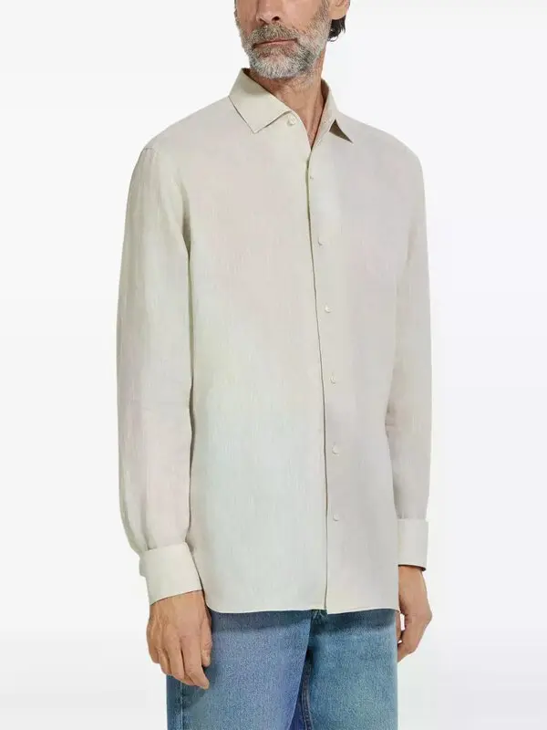 Zegna Oasi Lino Shirt - Neutrals