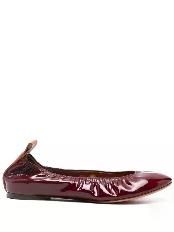 LANVIN Patent Leather Ballet Flats - Red