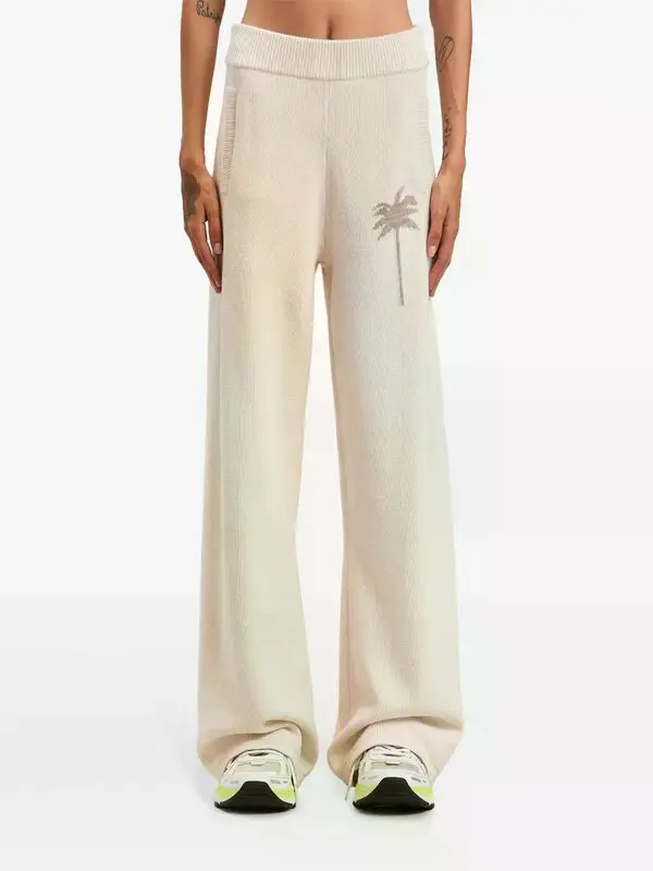 Palm Angels Palm Tree Knitted Trousers - Neutrals