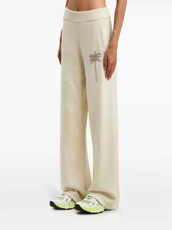 Palm Angels Palm Tree Knitted Trousers - Neutrals