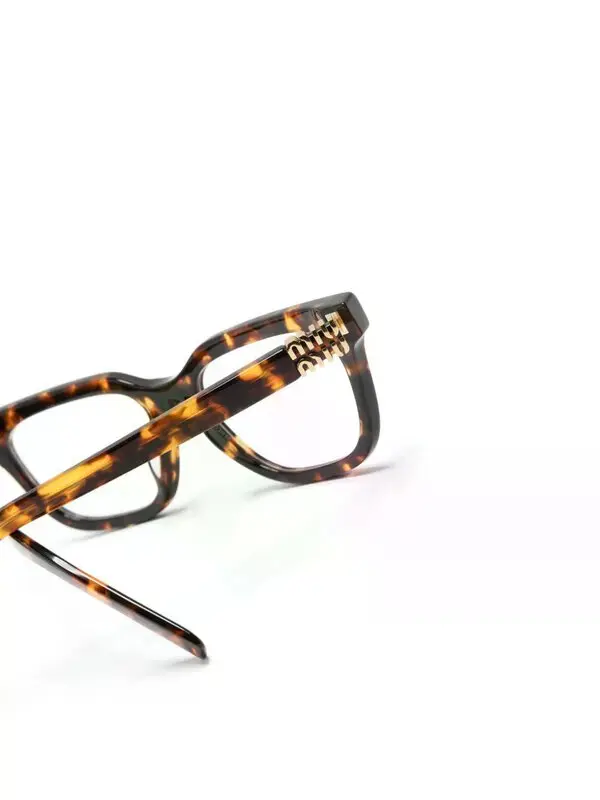 Miu Miu Tortoiseshell Rectangle-frame Glasses