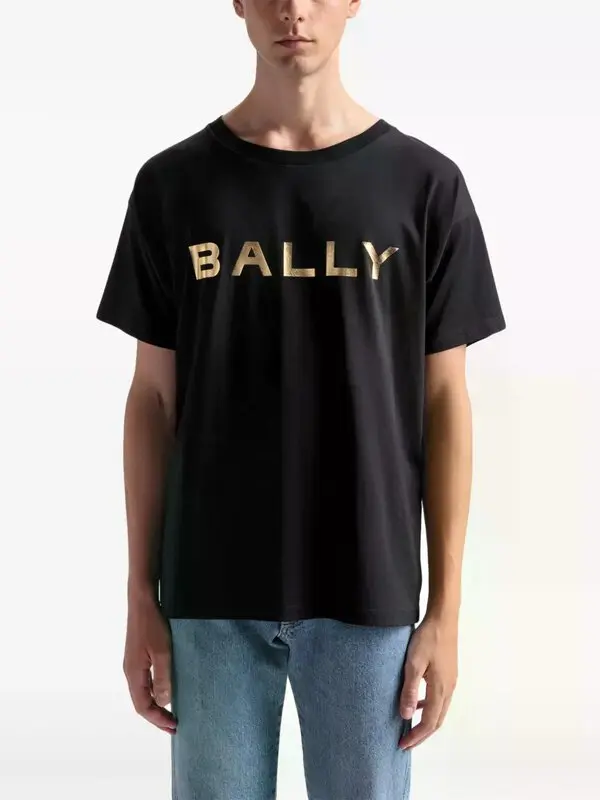 Bally Metallic-logo Cotton T-shirt - Black