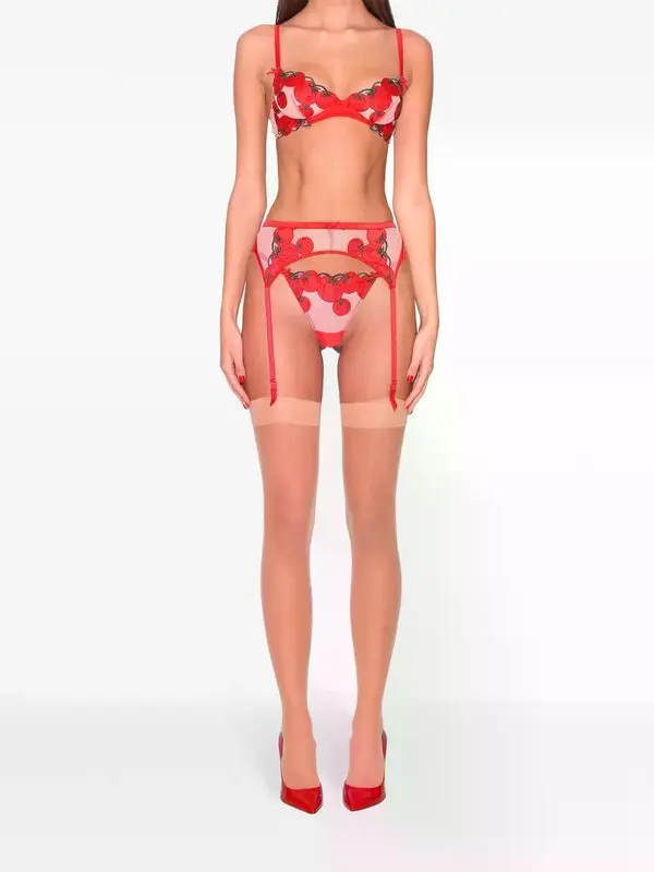 FLEUR DU MAL Pomodoro Embroidered V-string