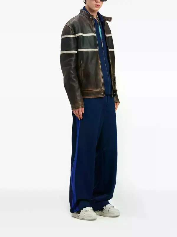 Palm Angels Crystal Pin-up Biker Jacket