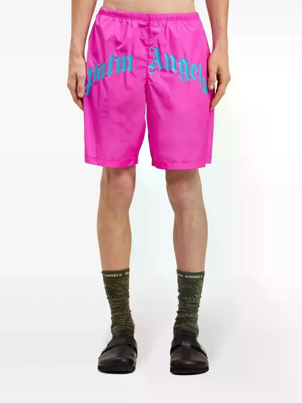 Palm Angels Curved-logo Swim Shorts