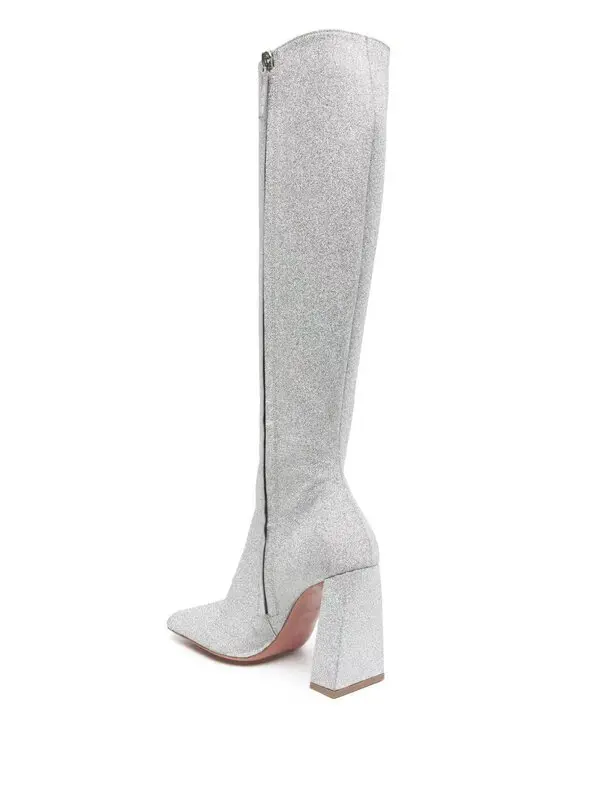 Amina Muaddi Marine Glitter Knee-high Boots