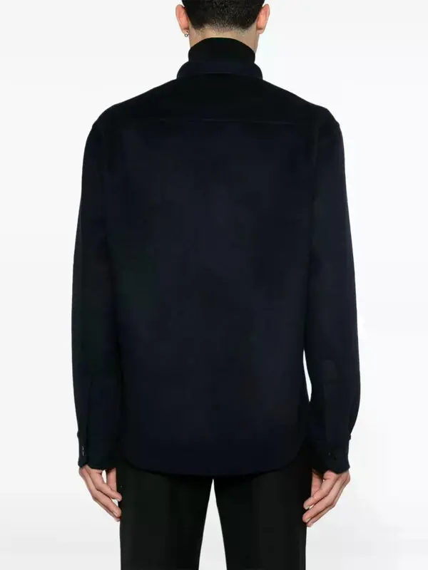 Brioni Felted Shirt Jacket - Blue