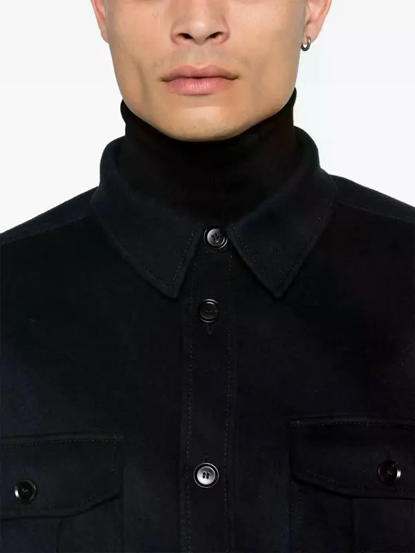 Brioni Felted Shirt Jacket - Blue