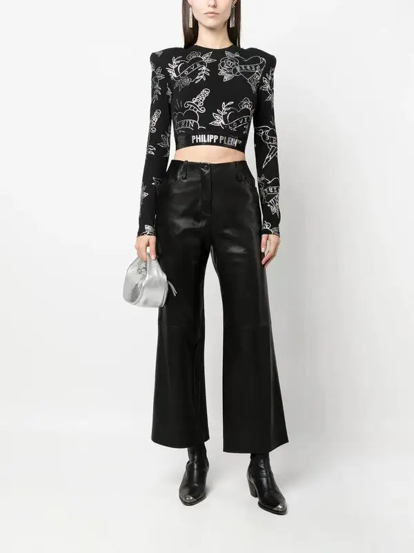 Philipp Plein Embellished Crewneck Long-sleeve Top