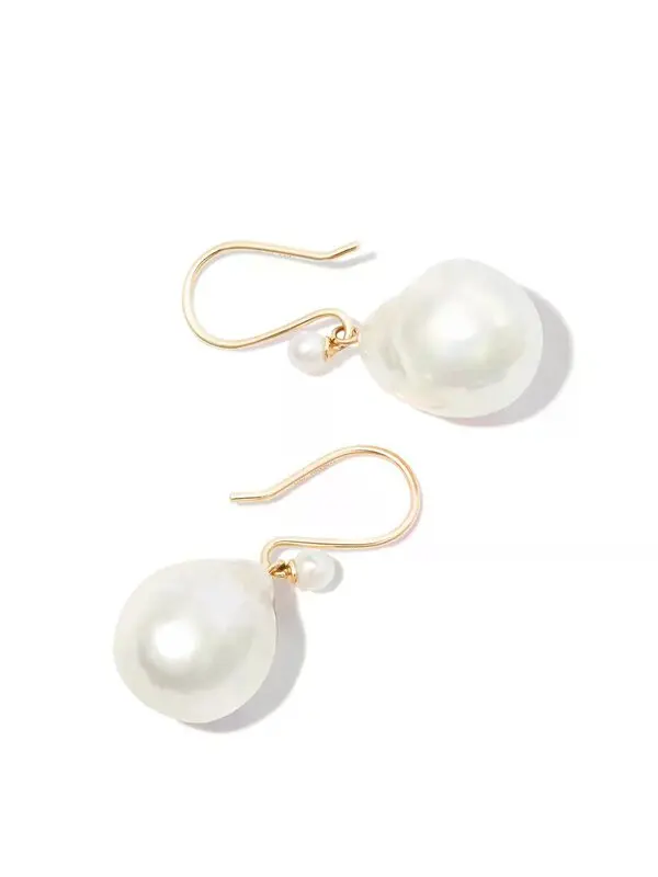 Mizuki 14kt Yellow Pearl Drop Earrings
