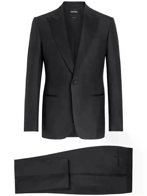 Zegna Trofeo 600 Single-breasted Wool-silk Suit - Black