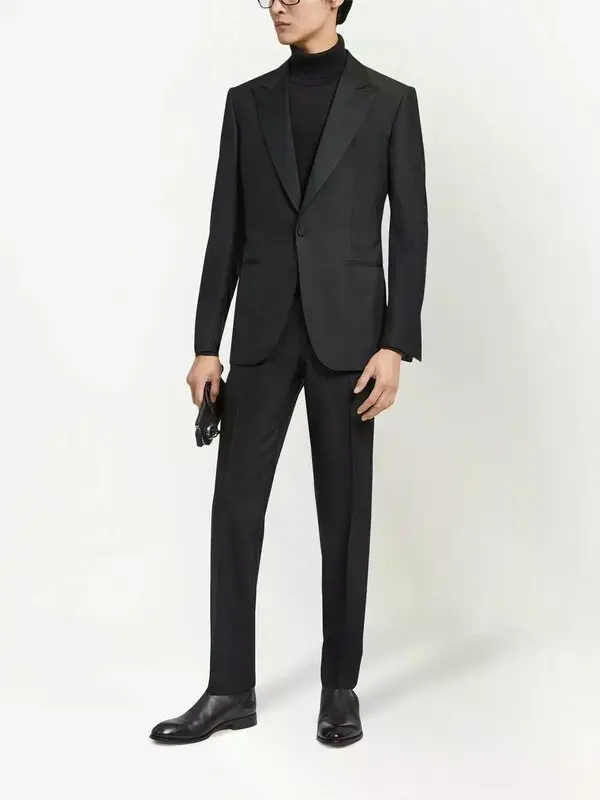Zegna Trofeo 600 Single-breasted Wool-silk Suit - Black