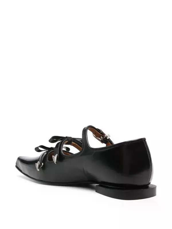 Toga Buckled Leather Ballet Flats