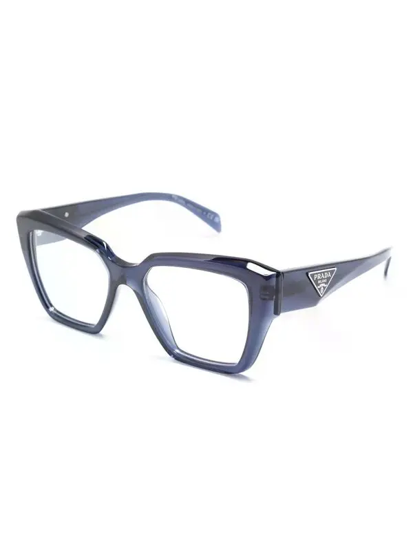 Prada Enamel Triangle Logo Square-frame Glasses