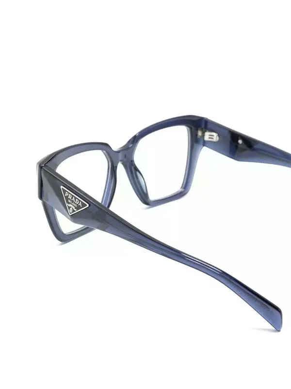 Prada Enamel Triangle Logo Square-frame Glasses