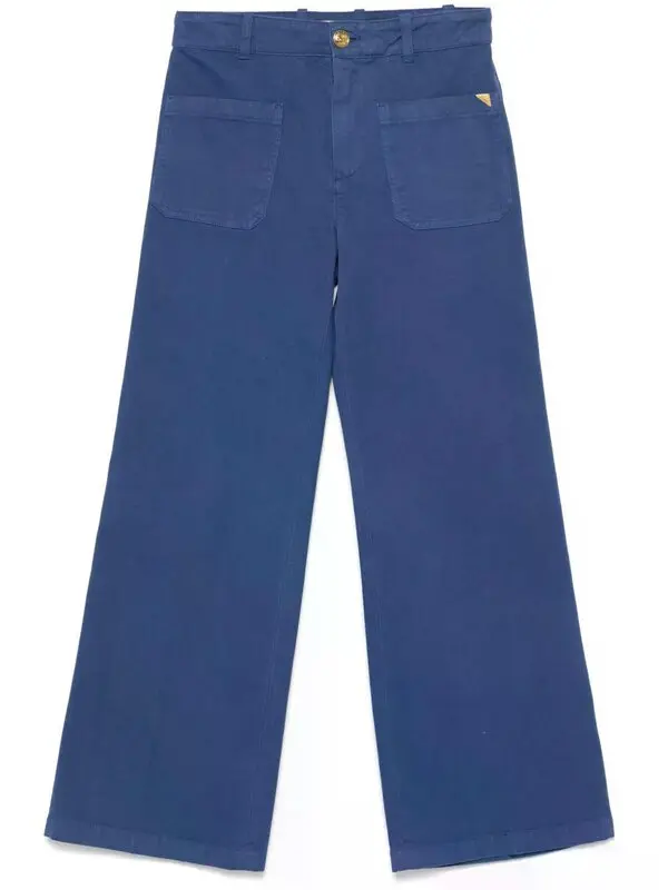 Chloé Cropped Cotton Trousers With Patch Pockets