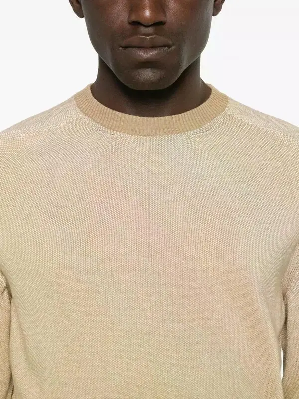 Canali Crew Neck Cotton Sweater - Neutrals