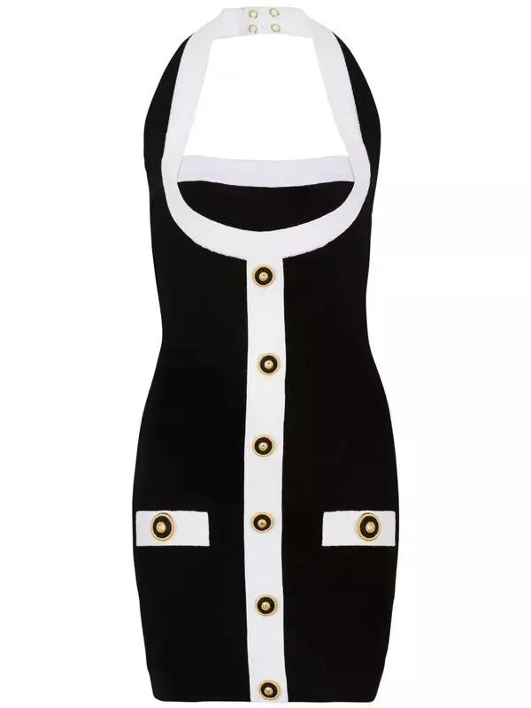 Balmain Two-tone Halterneck Dress