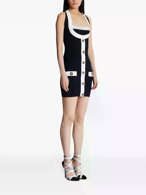Balmain Two-tone Halterneck Dress