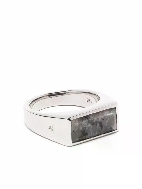 Tom Wood Larvikite-detail Signet Ring - Silver