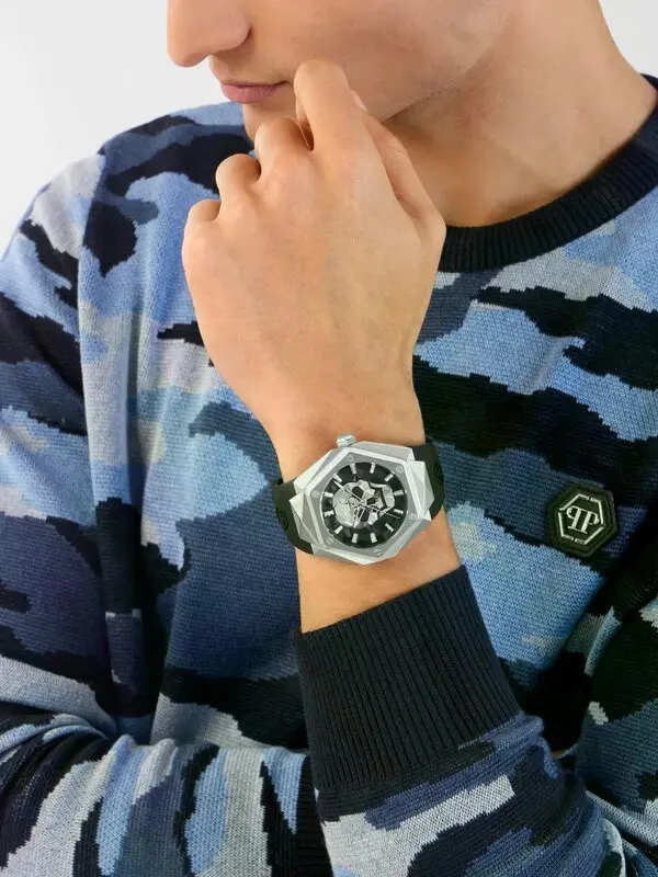 Philipp Plein Skull Motif Stainless Steel Watch