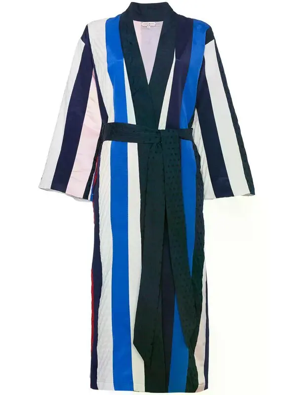 Natasha Zinko Striped Midi Robe - Multicolour