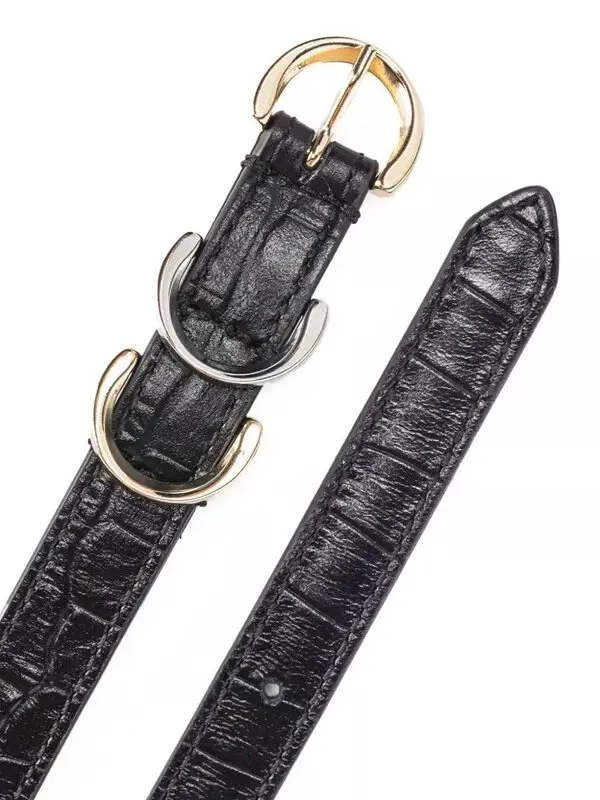 Pinko Crocodile-effect Leather Belt
