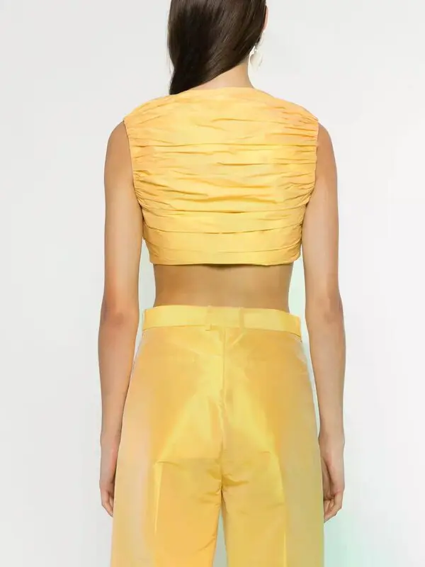 Viktor & Rolf Pleated Cropped Top - Yellow
