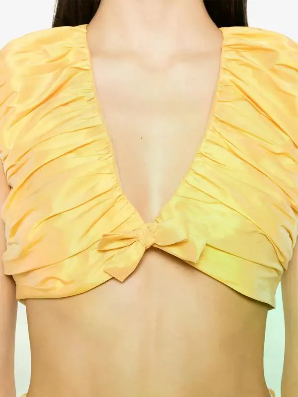 Viktor & Rolf Pleated Cropped Top - Yellow