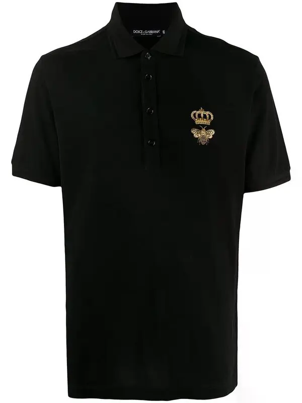 Dolce & Gabbana Embroidered Piqué Polo Shirt