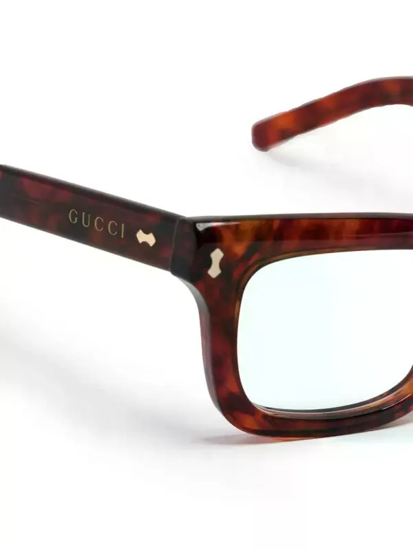 Gucci Logo-engraved Square-frame Glasses