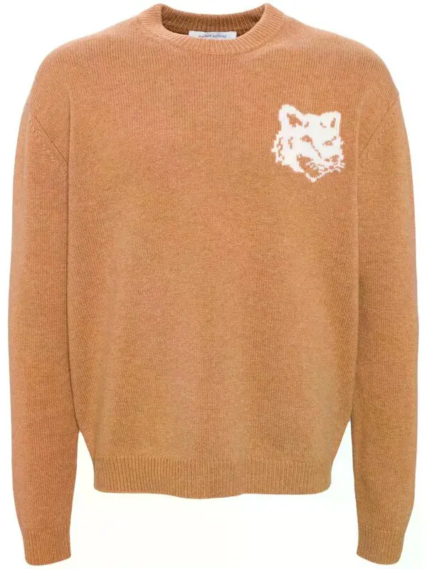 Maison Kitsuné Fox Head Intarsia Jumper - Neutrals