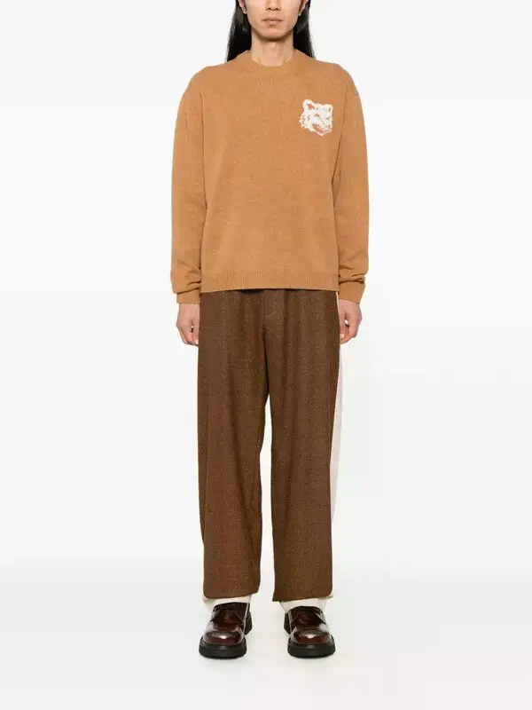 Maison Kitsuné Fox Head Intarsia Jumper - Neutrals