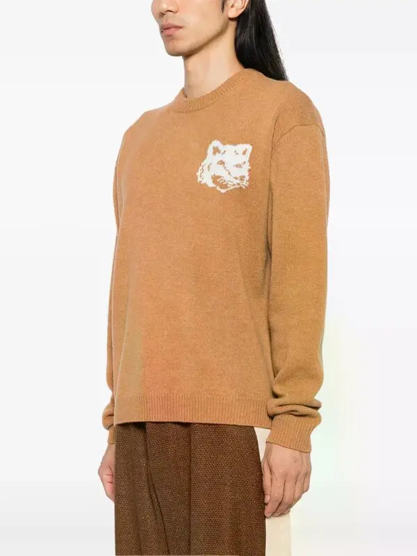 Maison Kitsuné Fox Head Intarsia Jumper - Neutrals