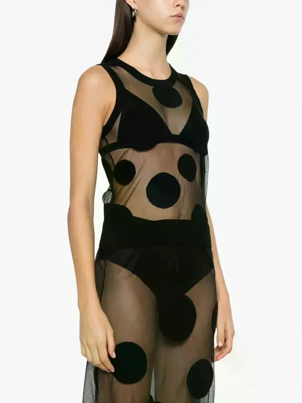 Viktor & Rolf Sleeveless Polka Dot Tank Top - Black