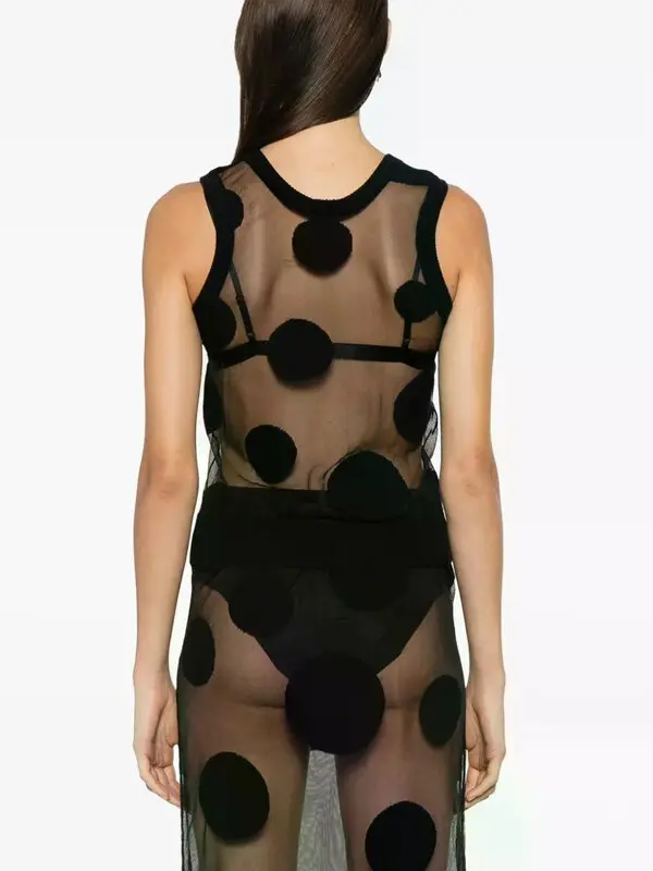 Viktor & Rolf Sleeveless Polka Dot Tank Top - Black
