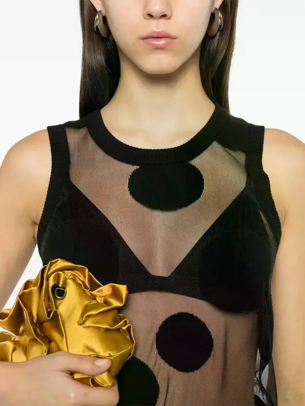 Viktor & Rolf Sleeveless Polka Dot Tank Top - Black