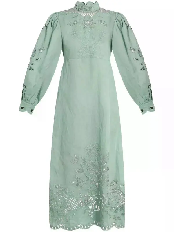 Farm Rio Embroidered Midi Dress