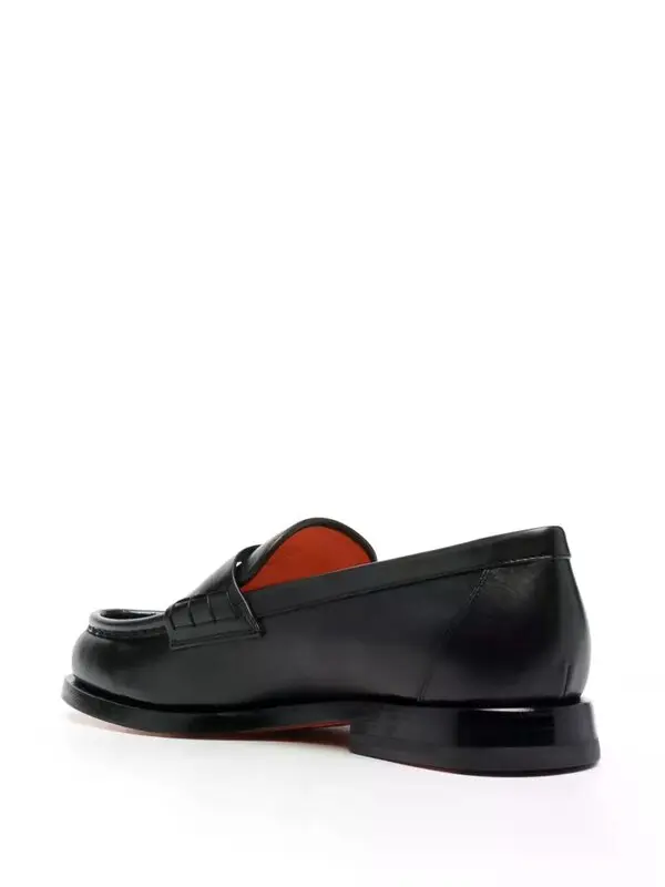 Santoni Flat Leather Loafers